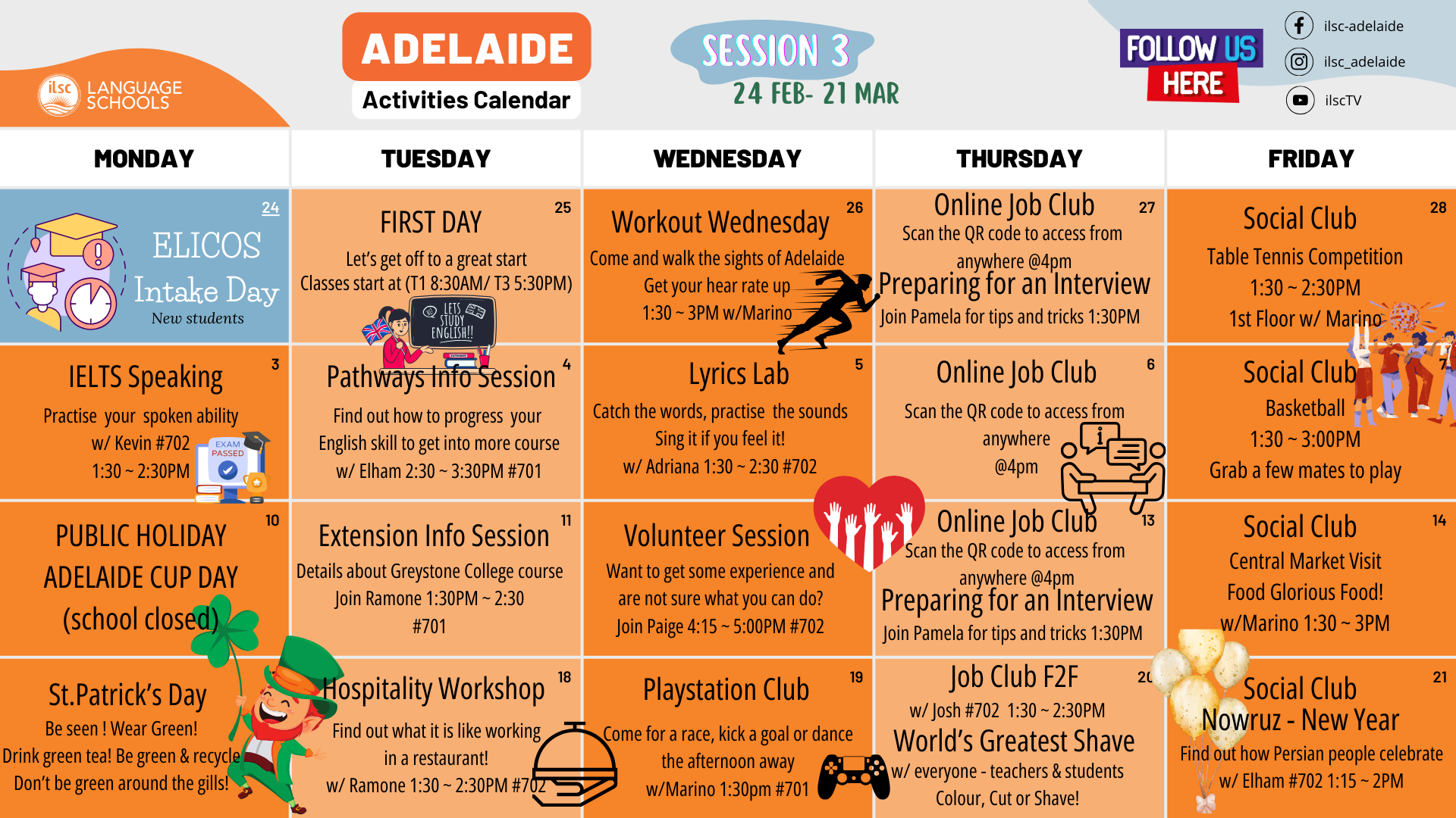 ILSC Australia Current Activities Calendars